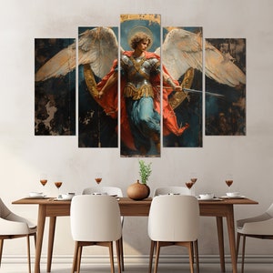 Saint Michael the Archangel Canvas Art, Roman Catholic Wall Art, St ...
