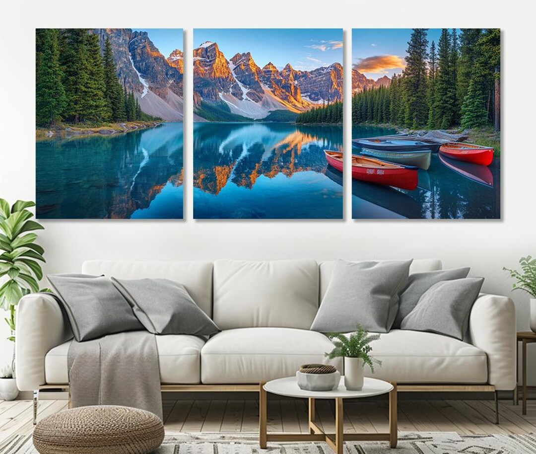 Banff National Park Panorama Canvas Print, Moraine Lake Wall Art ...