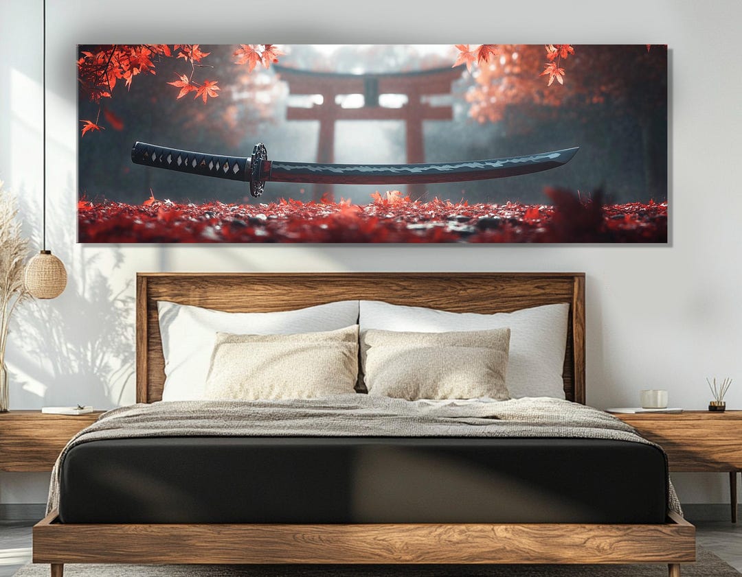 Japanese Katana Sword Canvas Print, Japanese Wall Art, Samurai Sword ...