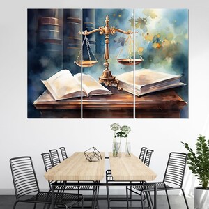 Justice Wall Art, Vintage Style Justice Oil Painting Canvas Print ...