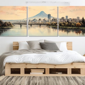 Abstract Portland Painting Canvas Print, Portland Wall Art, Portland ...