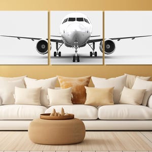 Minimalist Aircraft Canvas Print, Large Plane Panoramic Canvas ...