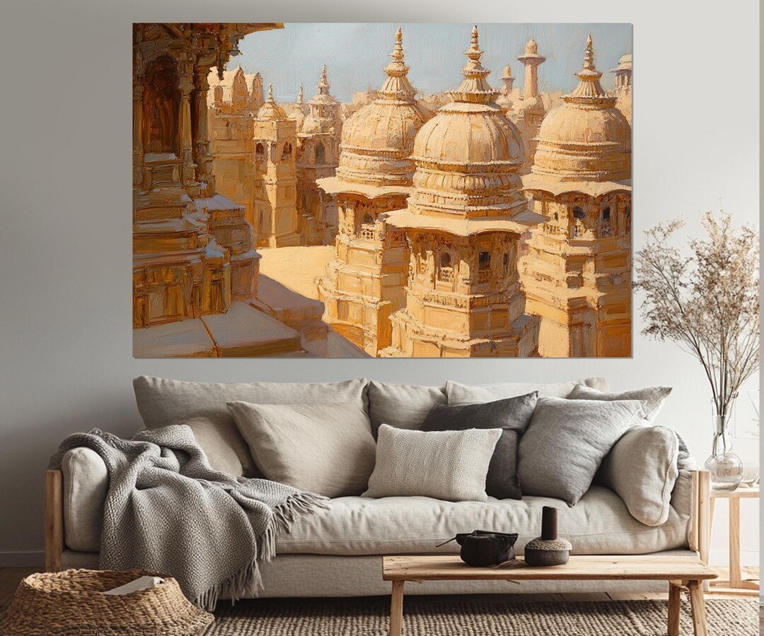 Ancient Indian Temple Painting, Bada Bagh, Jaisalmer Painting Canvas ...