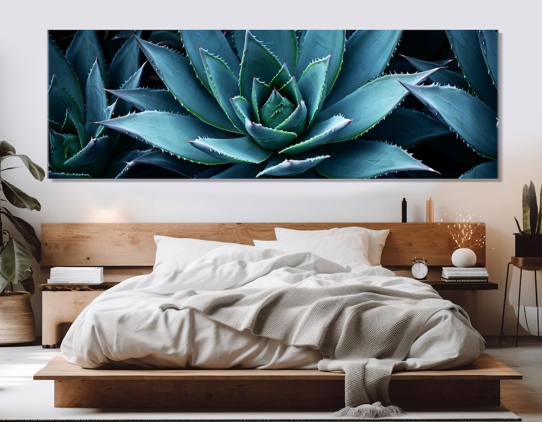 Soft Green Agave Cactus Canvas Print, Agave Wall Art, Plants Canvas Art ...