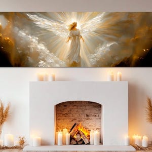 Abstract Angel Painting Canvas Print, Bedroom Wall Decor, Religious ...