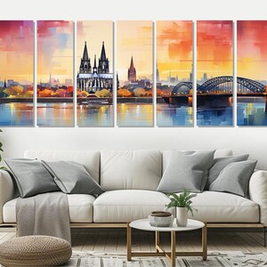 Abstract Cologne Panoramic Canvas Print, Cologne Wall Art, Cologne ...