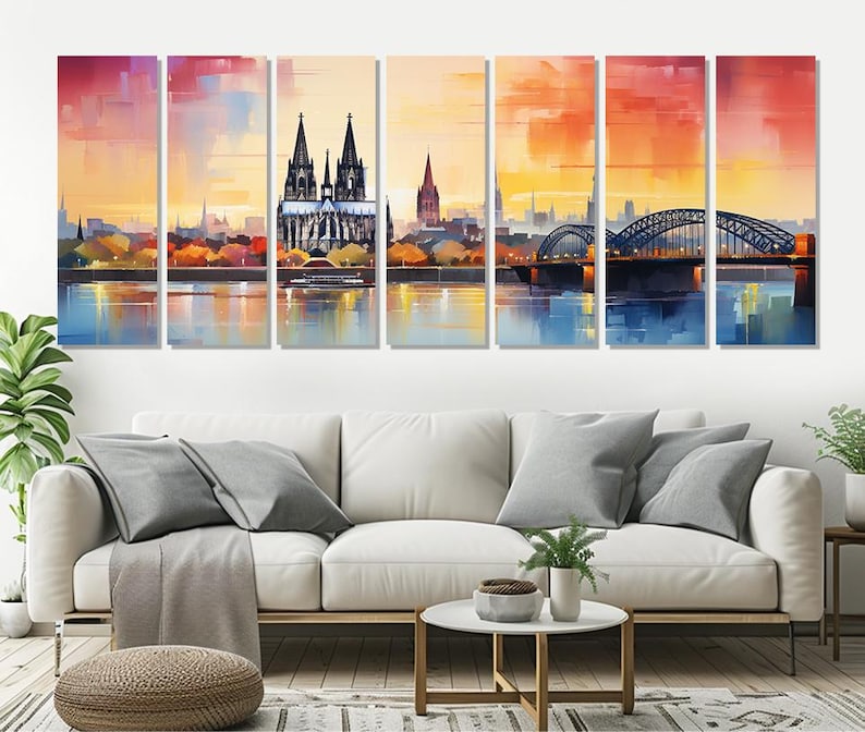 Abstract Cologne Panoramic Canvas Print, Cologne Wall Art, Cologne ...