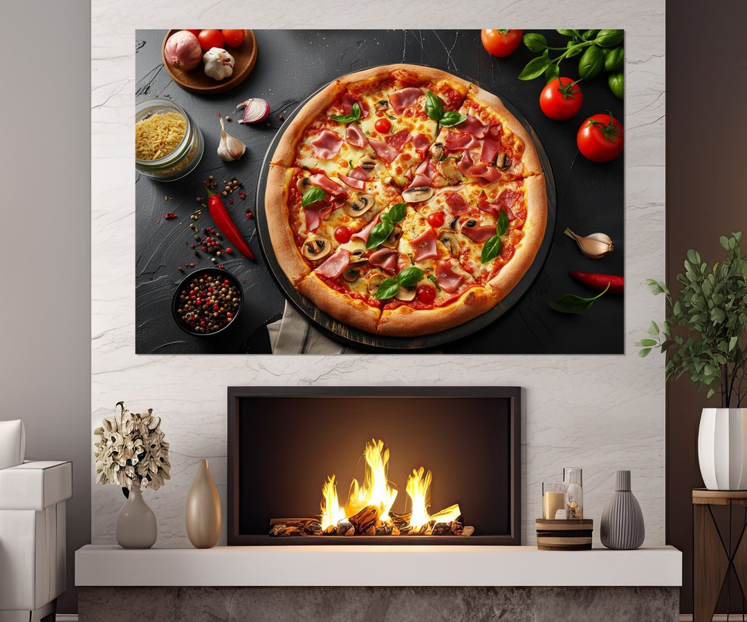 Pizza Canvas Print, Pizza Wall Art, Kitchen Wall Decor, Restaurant ...