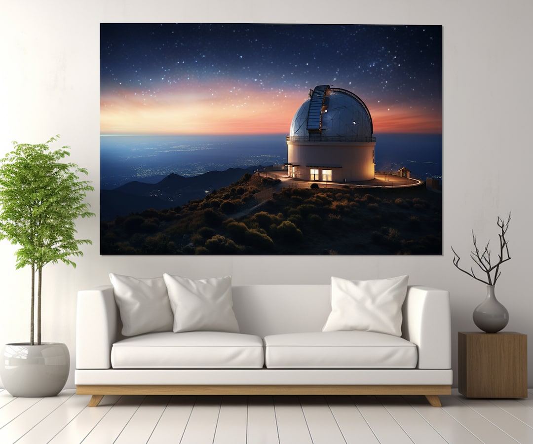 Astronomy Canvas Art, Observatory Canvas Print, Astronomy Painting ...