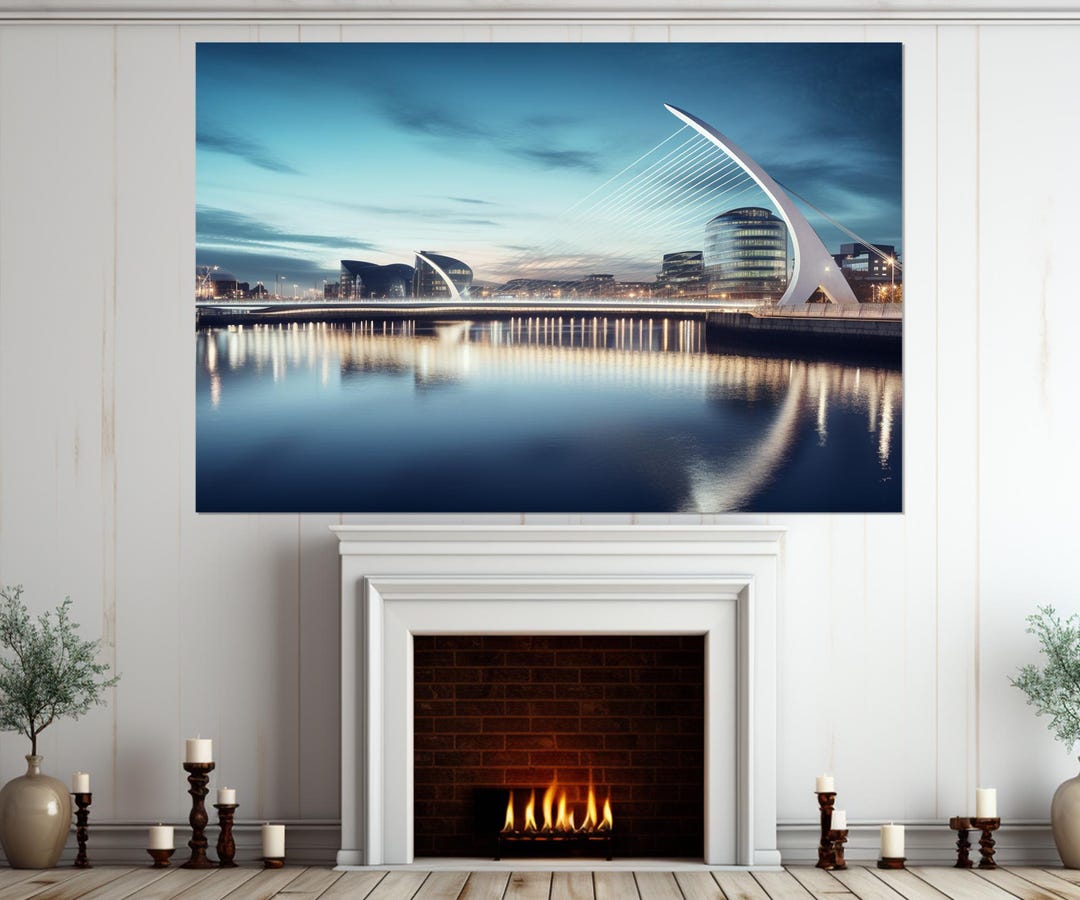 Abstract Dublin Painting Canvas Print, Samuel Beckett Bridge Canvas ...