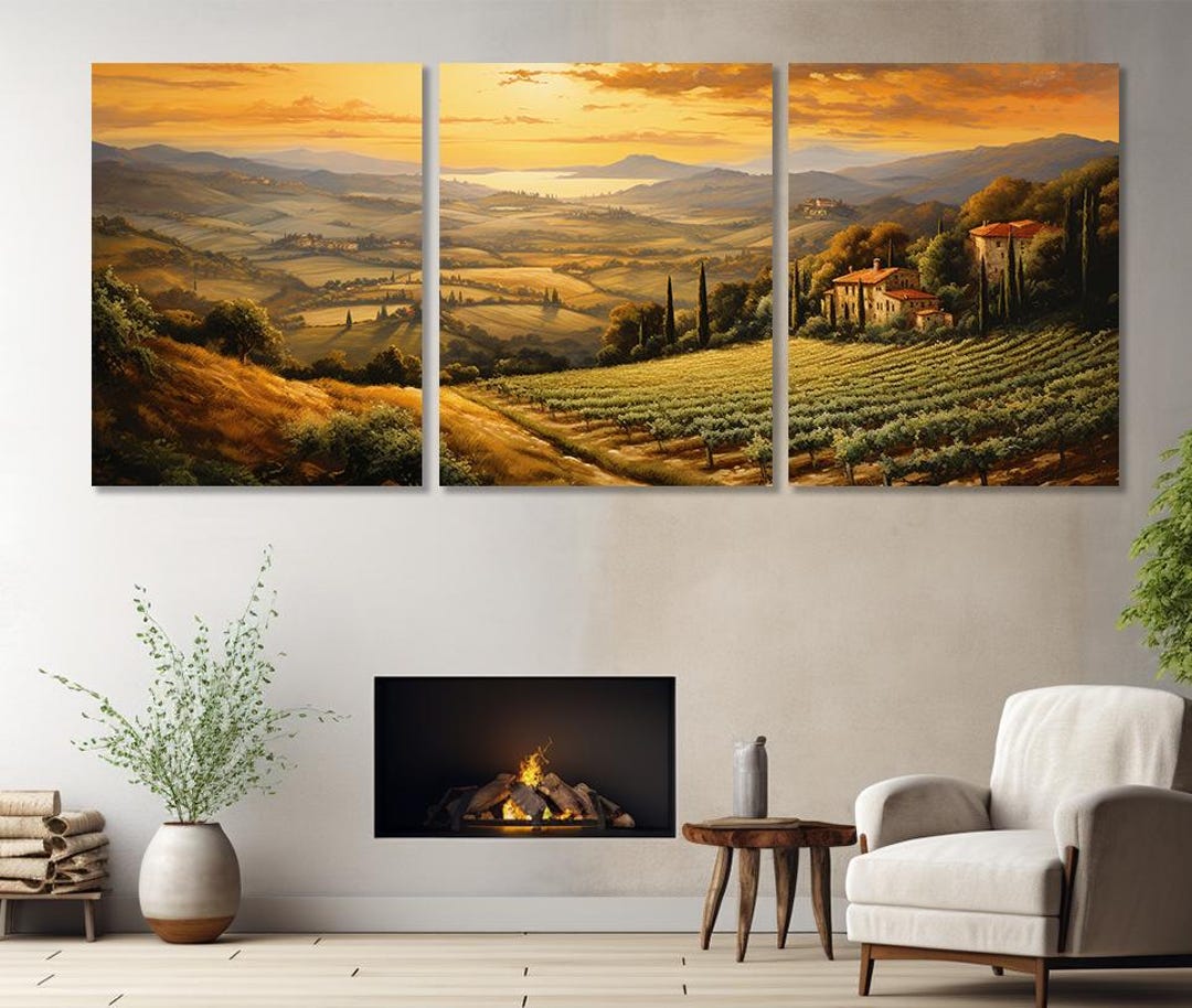 Extra Large Tuscany Panorama Canvas Print, Italy Wall Art, Tuscany ...