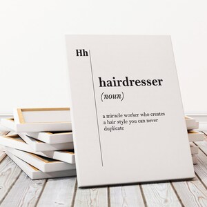 Hairdresser Canvas Art Definition Print Barber Gift for Stylist ...