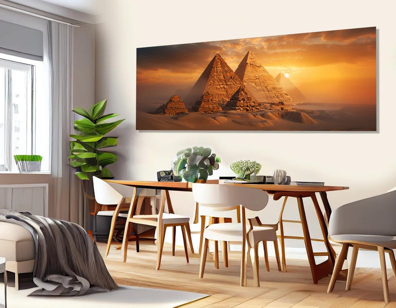Scenic Egypt Sunset Canvas Print, Abstract Egypt Wall Art, Egyptian ...