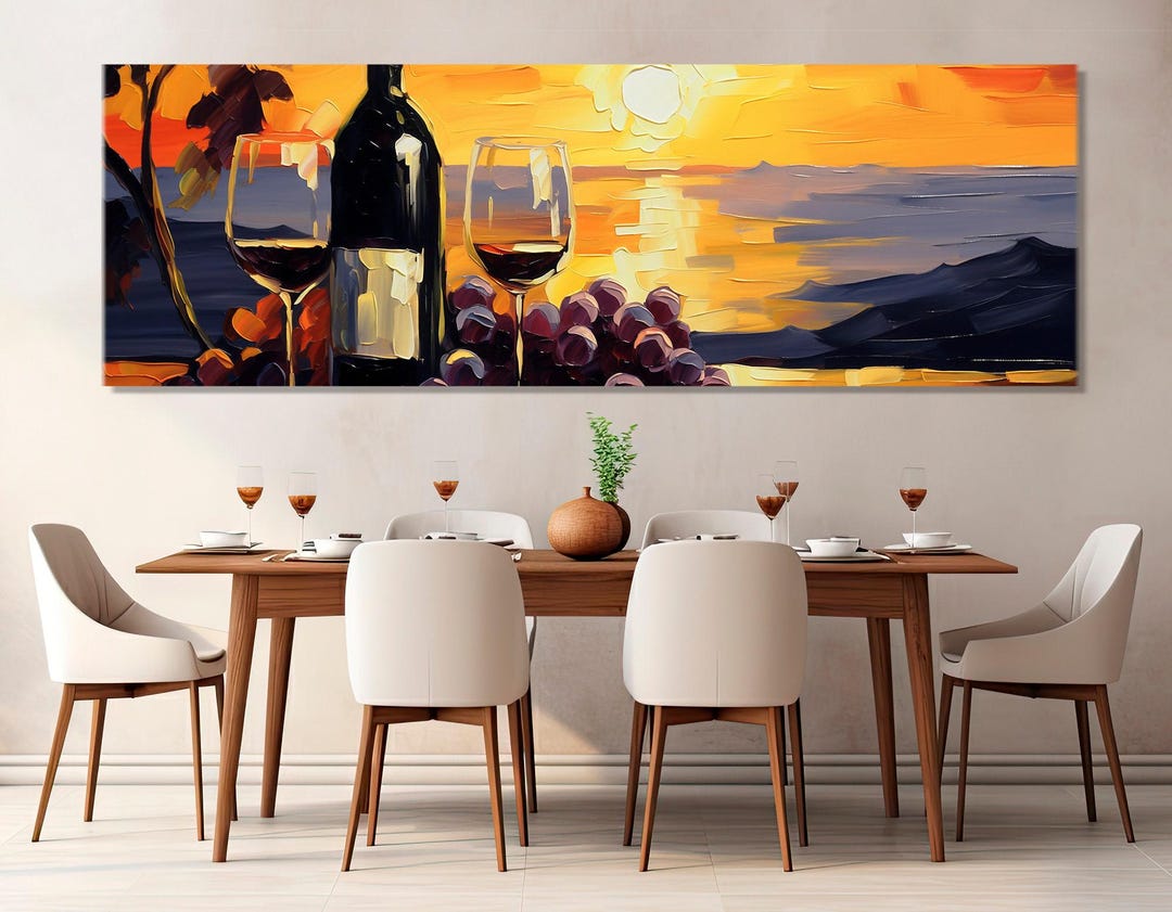 Wine Wall Art, Wine Painting Canvas Print, Wine Lover Gift, Framed and ...