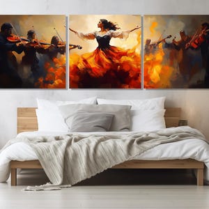 Beautiful Latina Dancer Canvas Print, Flamenco Dance Painting, Large ...