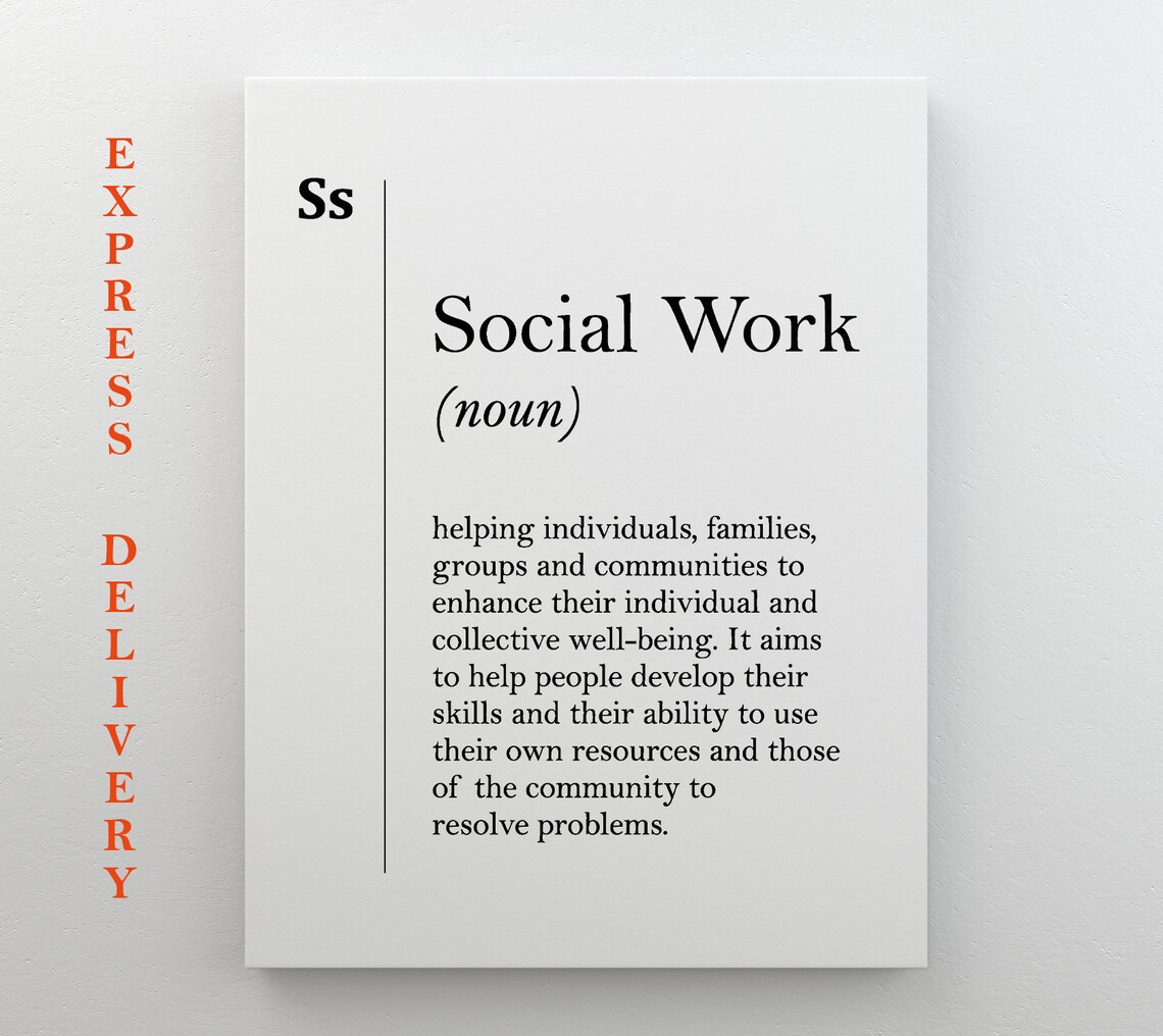 Social Work Definition Canvas Print Social Worker Gift - Etsy
