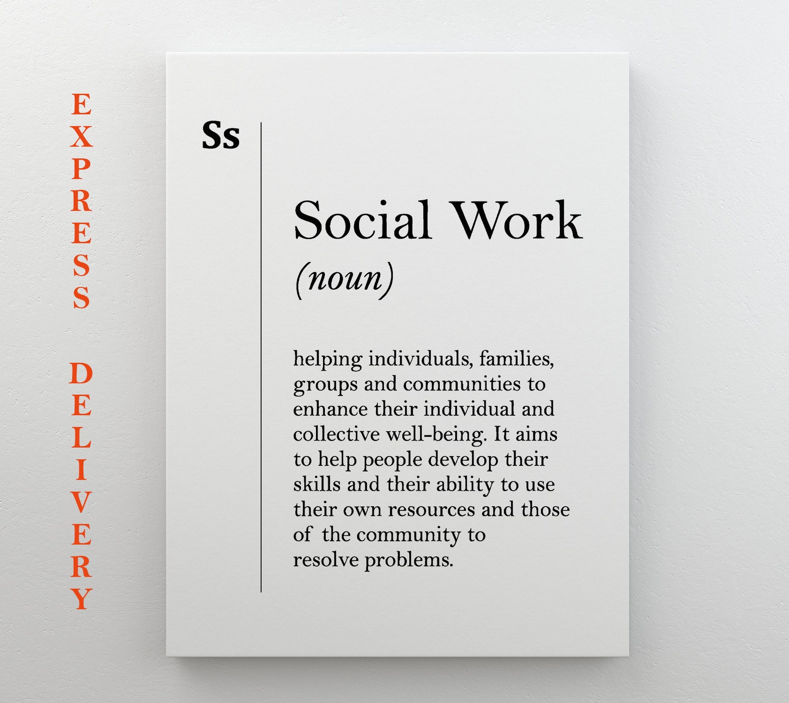 Social Work Definition Canvas Print Social Worker Gift - Etsy