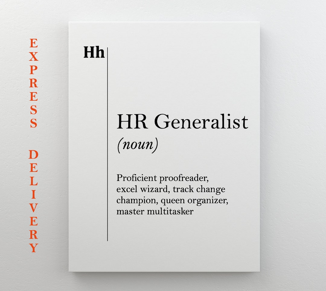 HR Generalist Definition Canvas Print, HR Office Decor, Human Resources ...