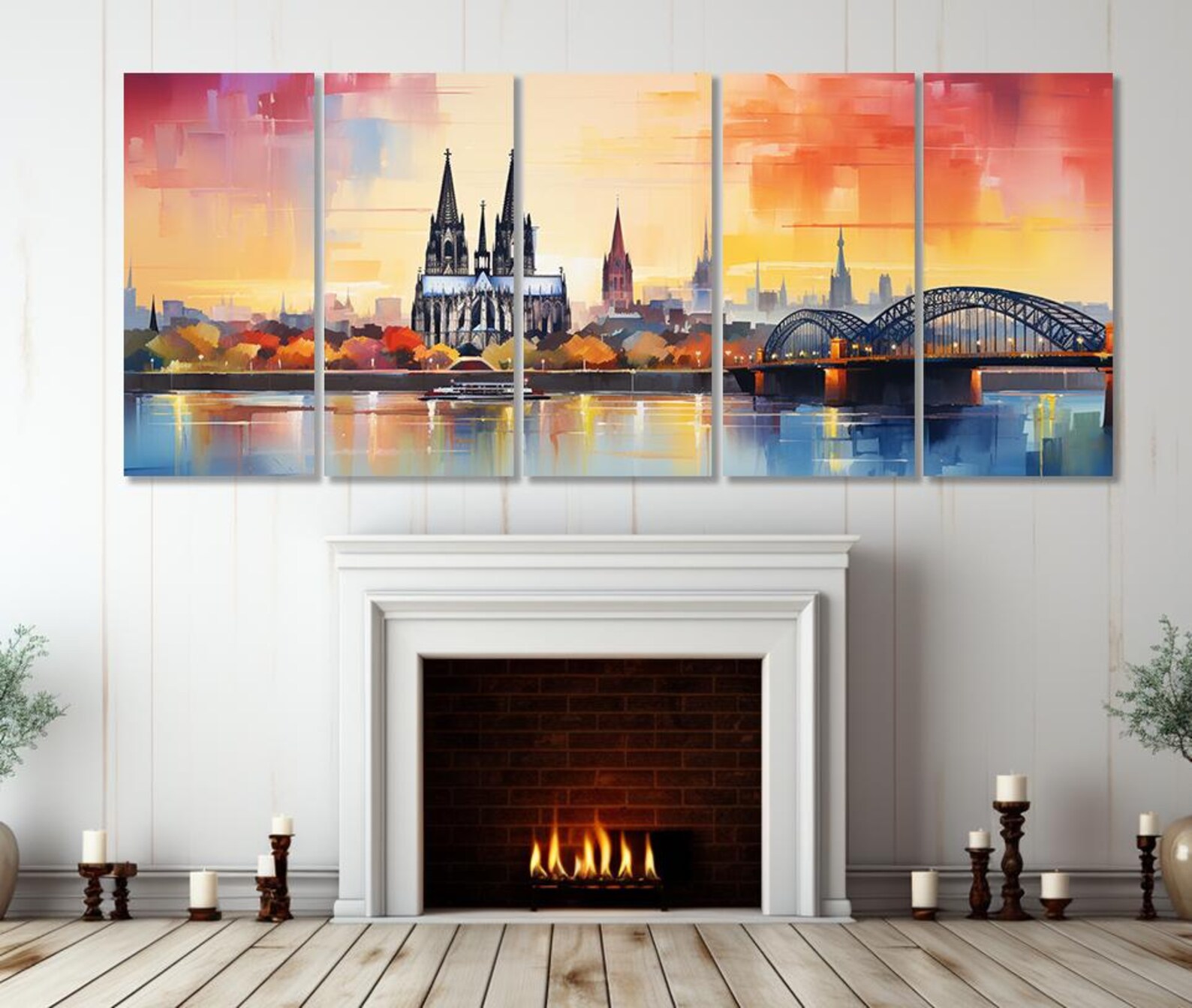 Abstract Cologne Panoramic Canvas Print, Cologne Wall Art, Cologne ...