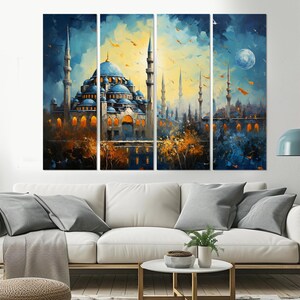 Abstract Blue Mosque (sultanahmet Camii) in Istanbul, Turkey Canvas ...