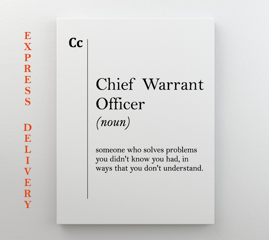 Chief Warrant Officer Definition Canvas Print Chief Warrant - Etsy