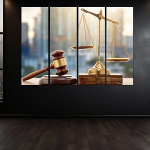 Justice Canvas Wall Art, Lawyer Office Decor, Judge Gift, Law Wall Art ...