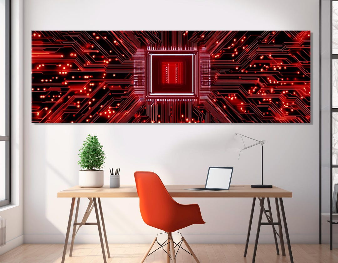 Minimalist Technology Wall Art, Micro Cheap Canvas Print, High Tech ...