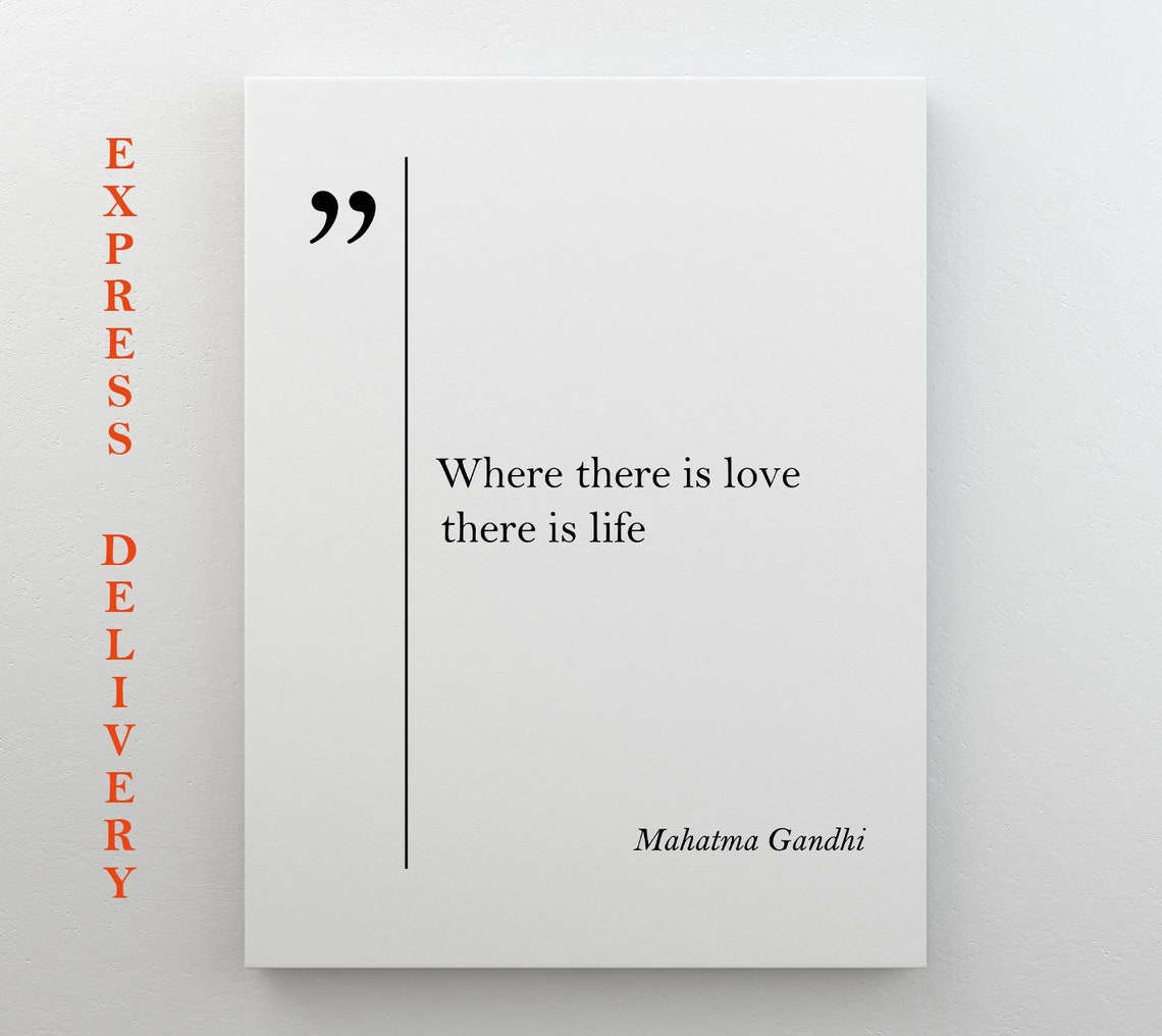 Mahatma Gandhi Quote Gandhi Canvas Print Love Wall Art Gandhi - Etsy