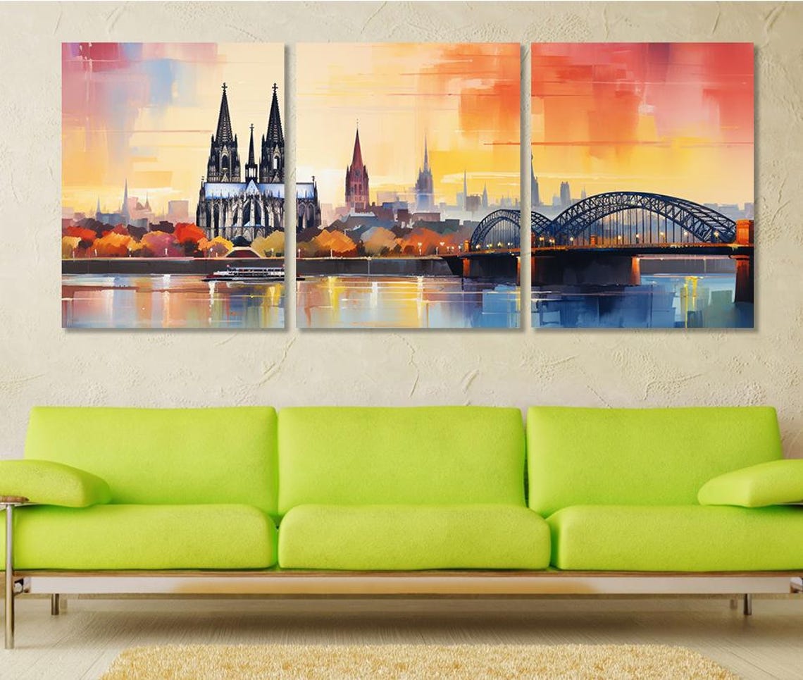 Abstract Cologne Panoramic Canvas Print, Cologne Wall Art, Cologne ...