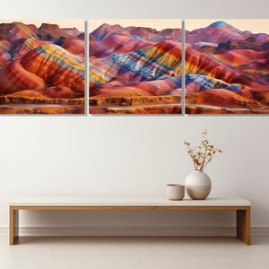 Colorful Zhangye Danxia Landform Canvas Print, Large Rainbow Mountains ...