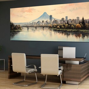 Abstract Portland Painting Canvas Print, Portland Wall Art, Portland ...