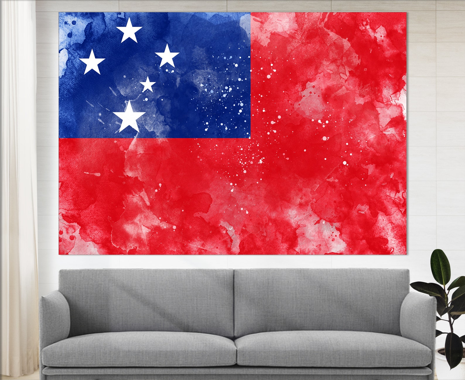 Samoa Flag Canvas Print Samoa Wall Art Flag of Samoa Print - Etsy