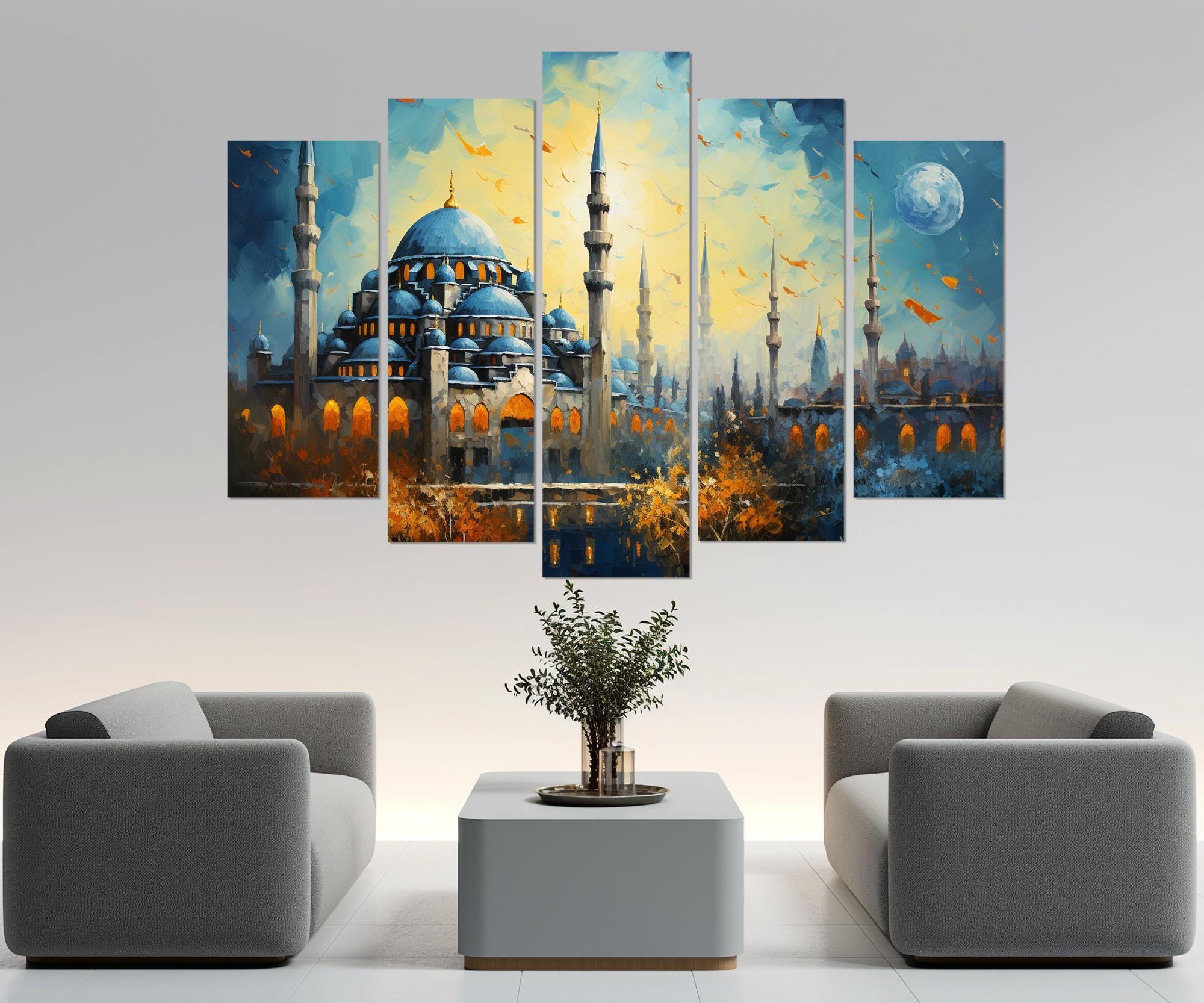 Abstract Blue Mosque (sultanahmet Camii) in Istanbul, Turkey Canvas ...