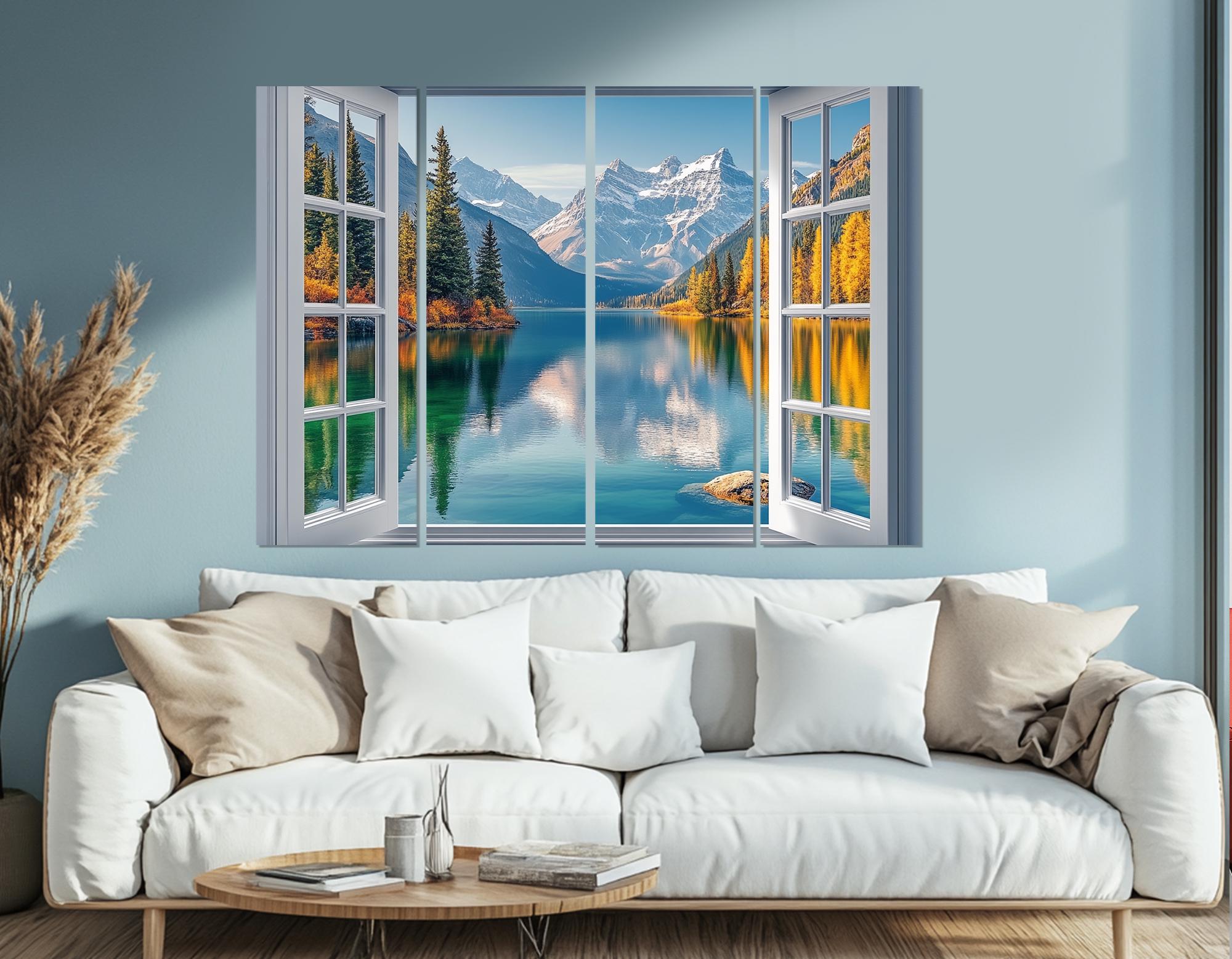 Open Window With the Banff National Park View Canvas Print, Alberta ...