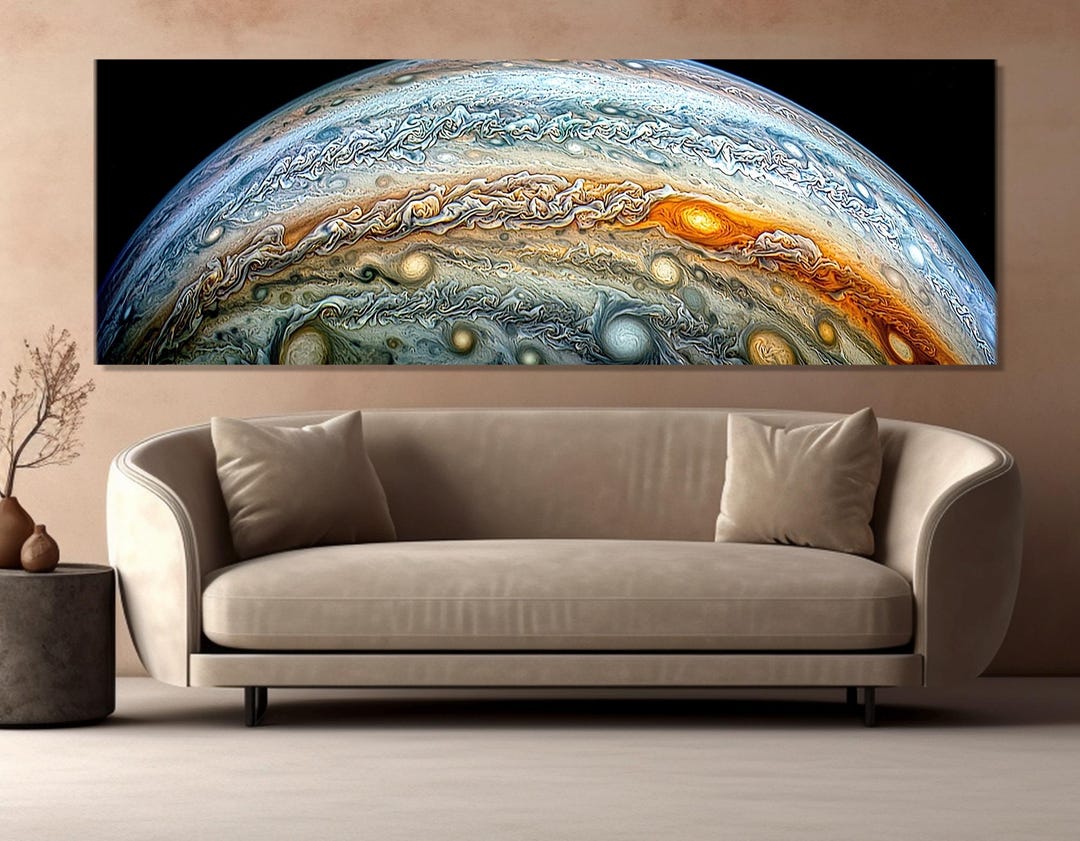 Abstract Jupiter Canvas Print, Large Jupiter Painting, Jupiter Wall Art ...