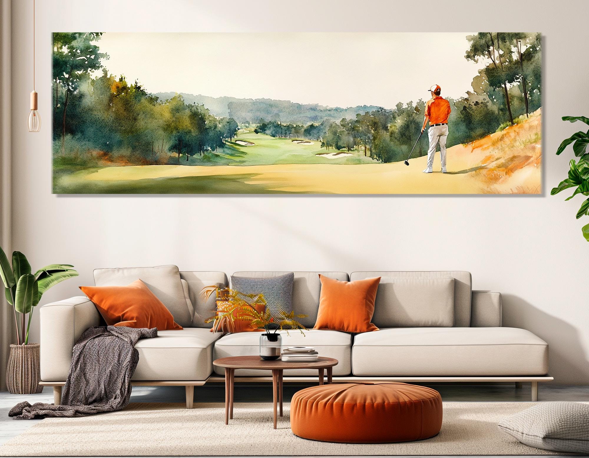 Golf Watercolor Painting Canvas Print, Golf Player Gift, Golf Wall Art ...