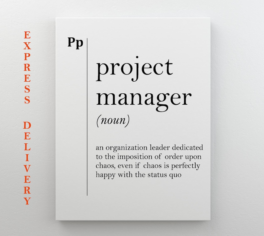 Project Manager Canvas PM Definition Print Gift for Coworker Boss Funny ...