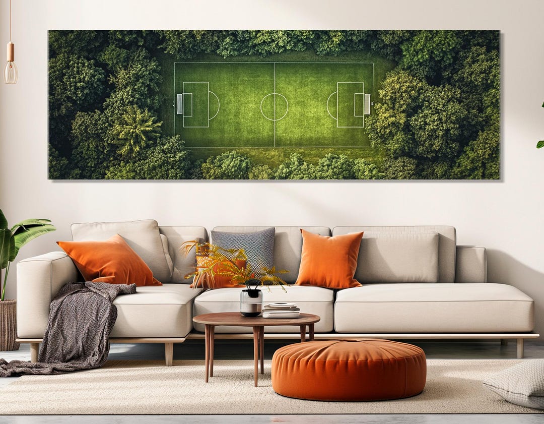 Abstract Soccer Field in Deep Green Forest Canvas Print, Soccer Club ...