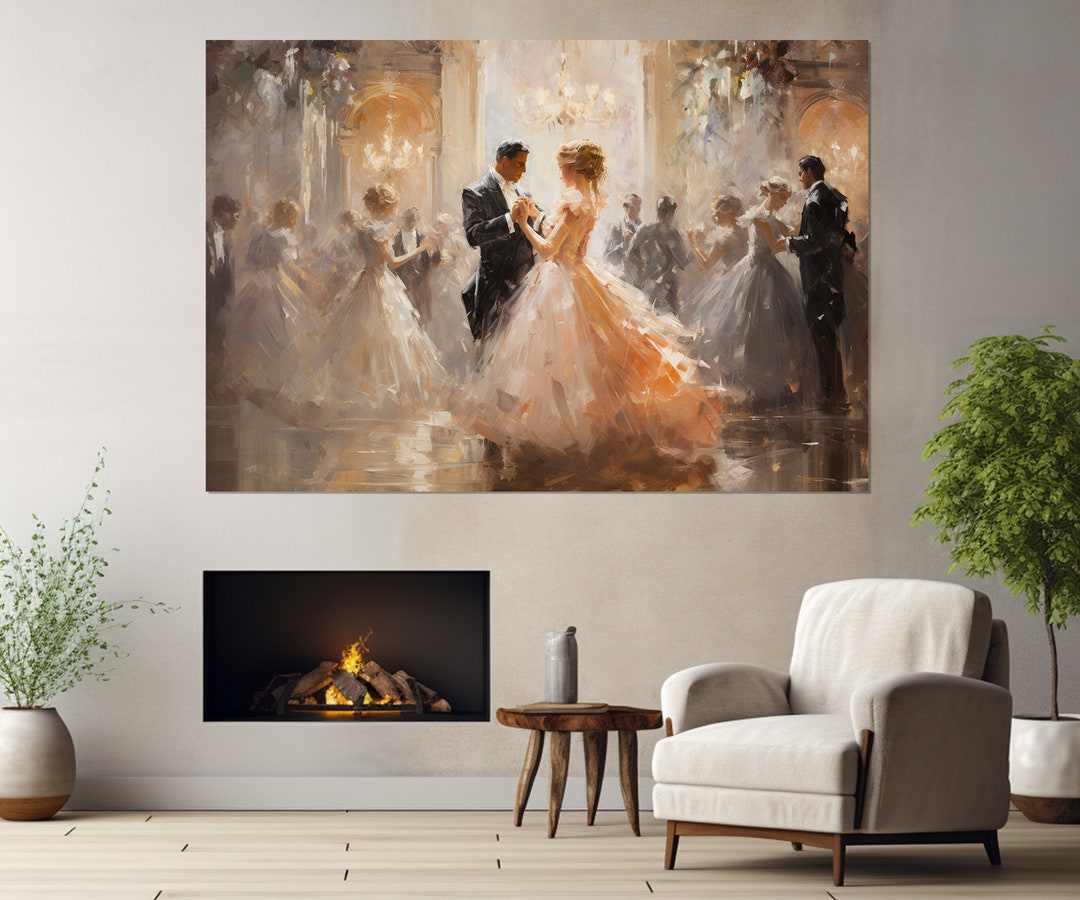 Ballroom Dancing Canvas Print, Vintage Dancing Painting, Dancing Wall ...