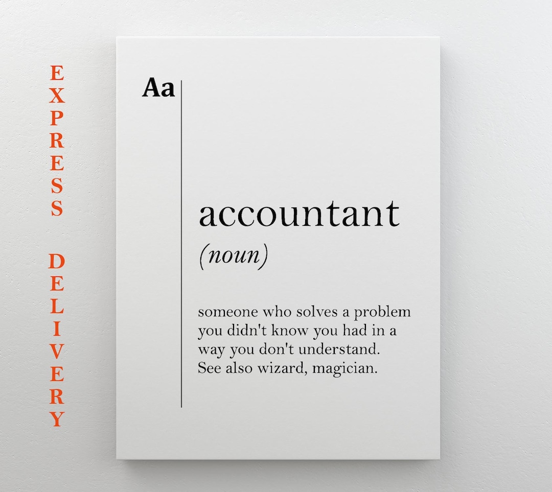Accountant Canvas Art Definition Poster Accountant Gift Coworker Gift ...