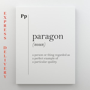 Paragon Definition Canvas Print Paragon Poster Perfectionist - Etsy