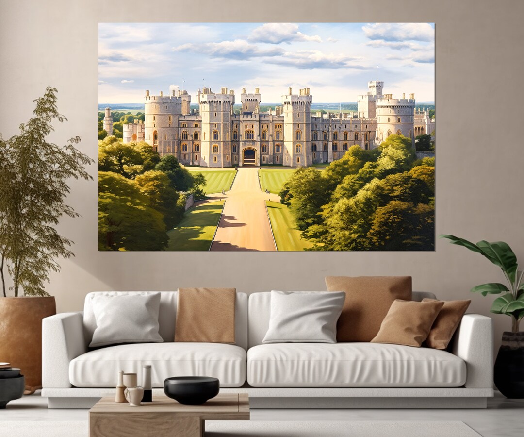 Windsor Castle Painting Canvas Print, Windsor Wall Art, Windsor ...