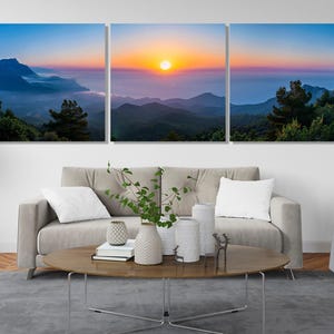 Scenic Sunset Over Sea Canvas Print, Stunning Sunset Painting, Nature ...