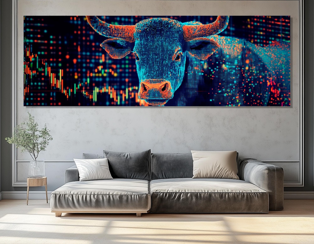 Bull Market Canvas Print, Trading Wall Art, Stock Exchange Wall Art ...