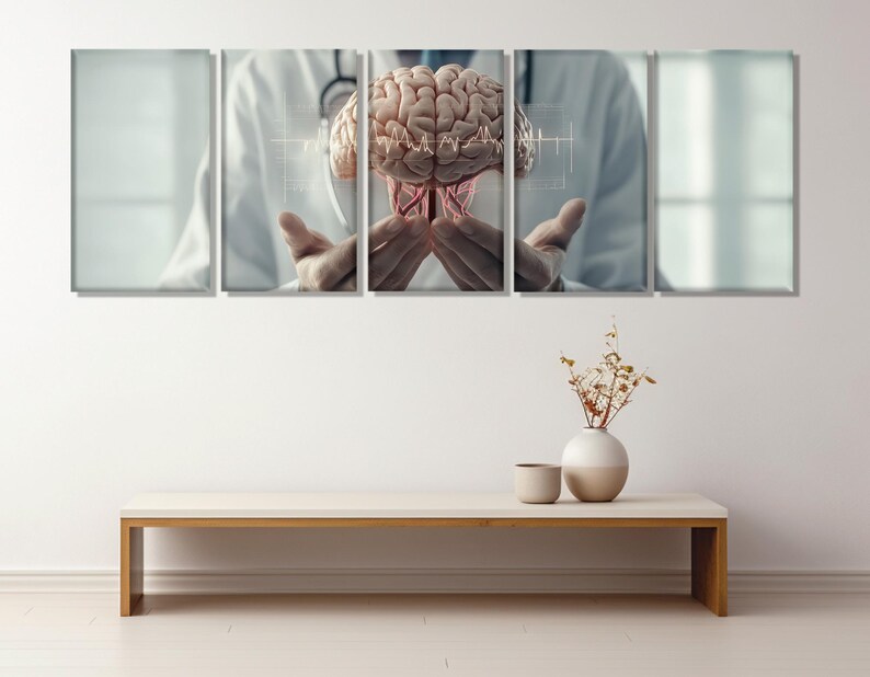 Human Brain Wall Art, Psychologist Gift, Psychologist Office Decor ...