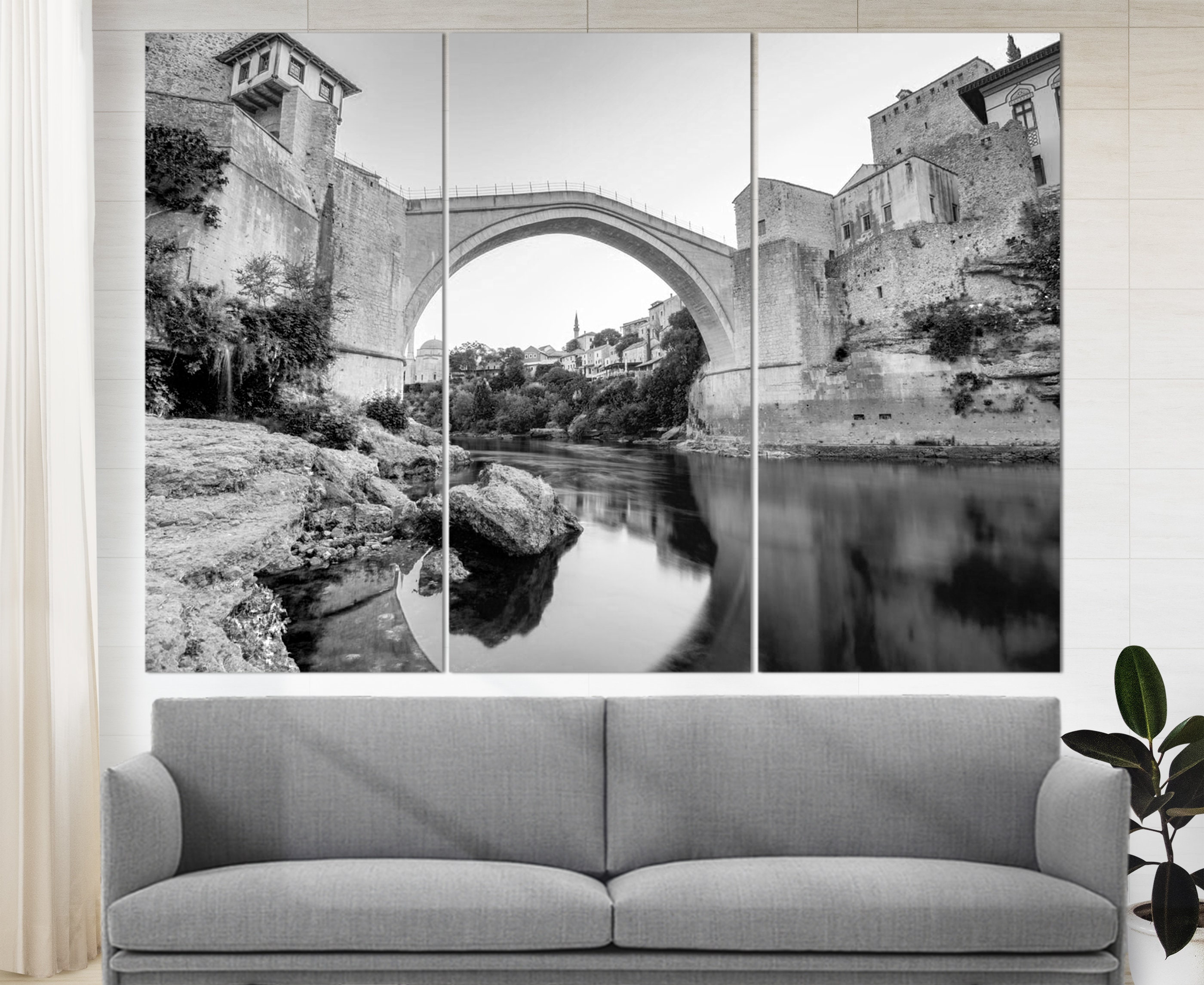 Bosnia Old Bridge Canvas Print Mostar Bridge Canvas Art - Etsy