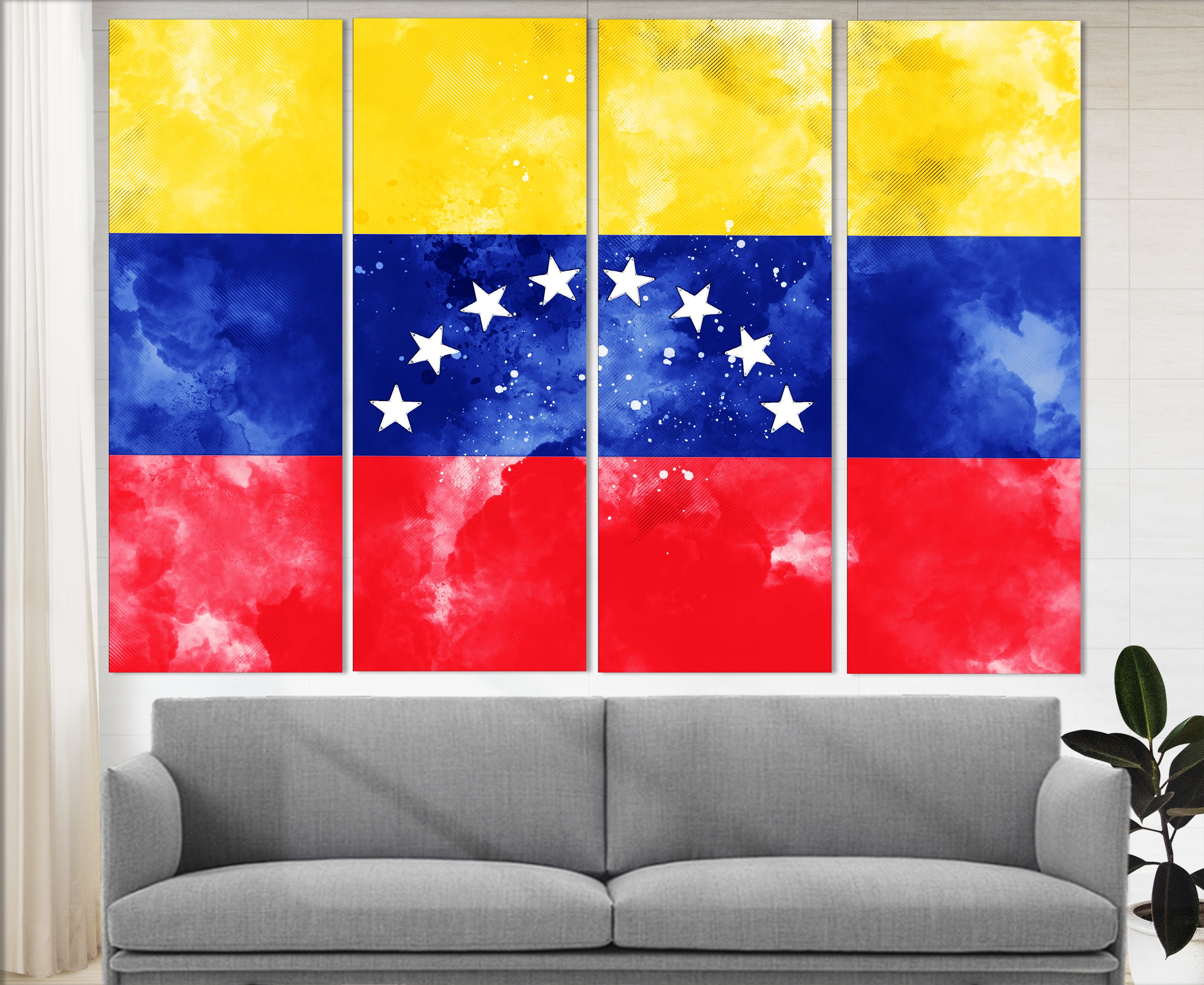 Venezuela Flag Canvas Print Venezuela Wall Art Flag of | Etsy