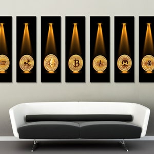 Large Bitcoin Canvas Art, Cryptocurrency Trader Gift, Bitcoin Wall ...