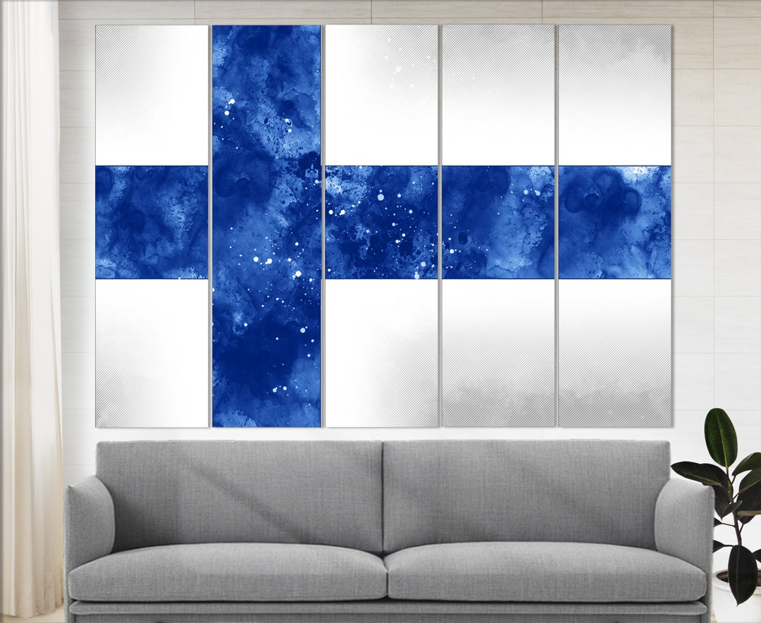 Finland Flag Canvas Print, Finland Wall Art, Flag of Finland Print - Etsy