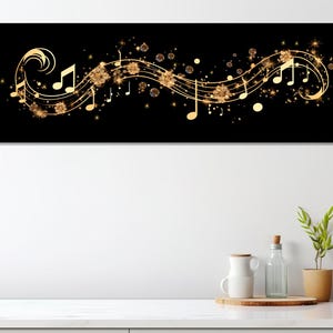 Large Music Wall Art, Abstract Notes Canvas Print, Musician Gift ...